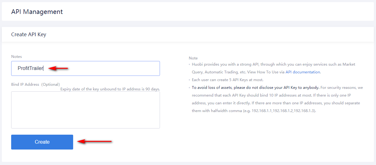 API Huobi | ProfitTrailer Wiki